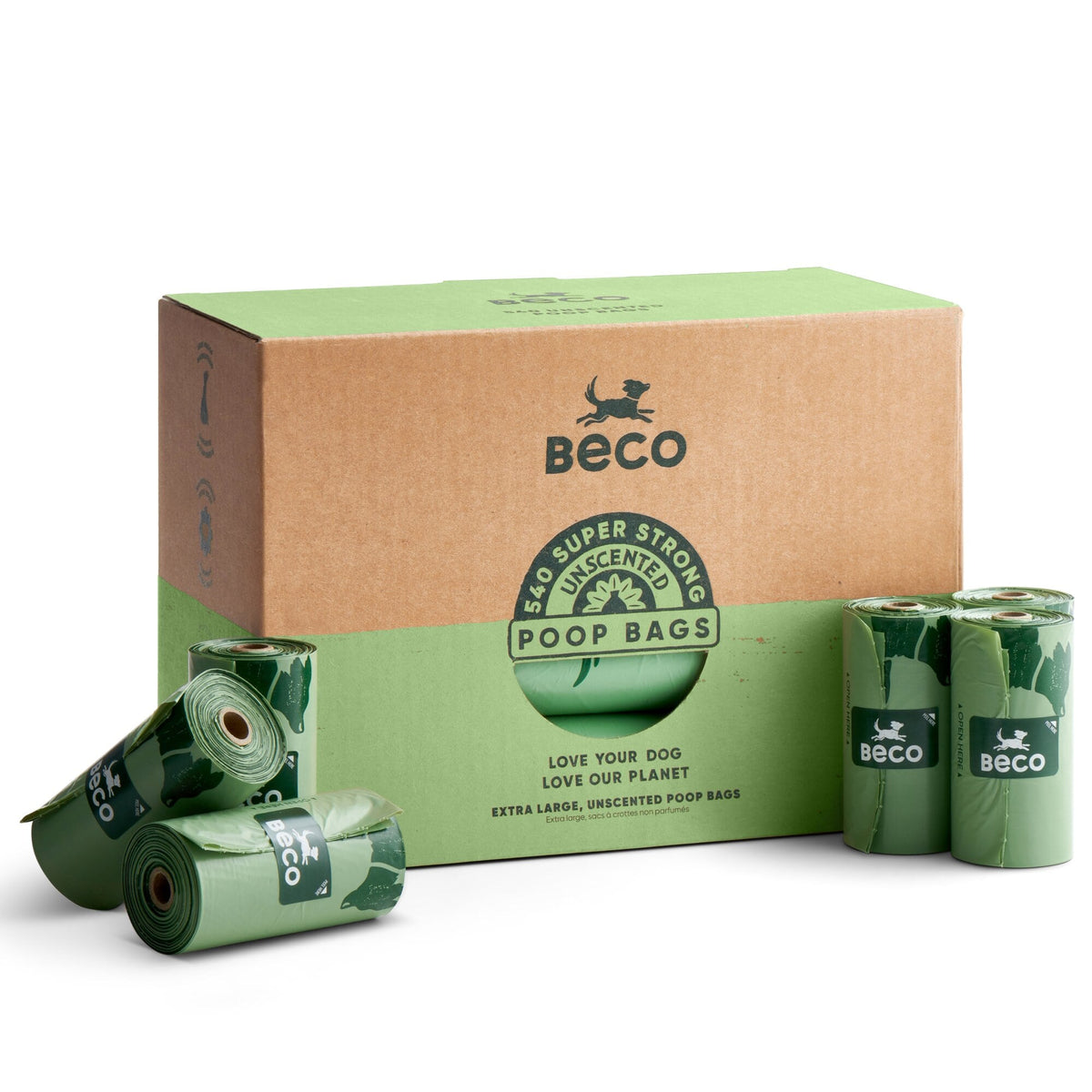Beco Poop Bags, Unscented – Big, Strong, Leak-Proof, Made from 100% Re ...